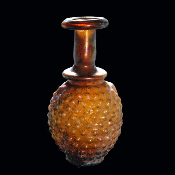 A ROMAN GLASS GRAPE FLASK