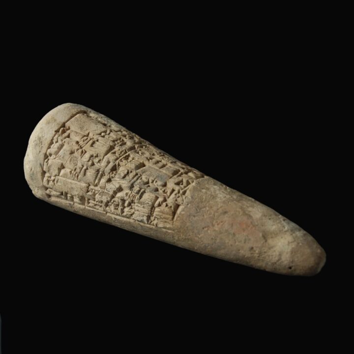 Foundation cone of light clay with an inscription of Išme-Dagān, the ...