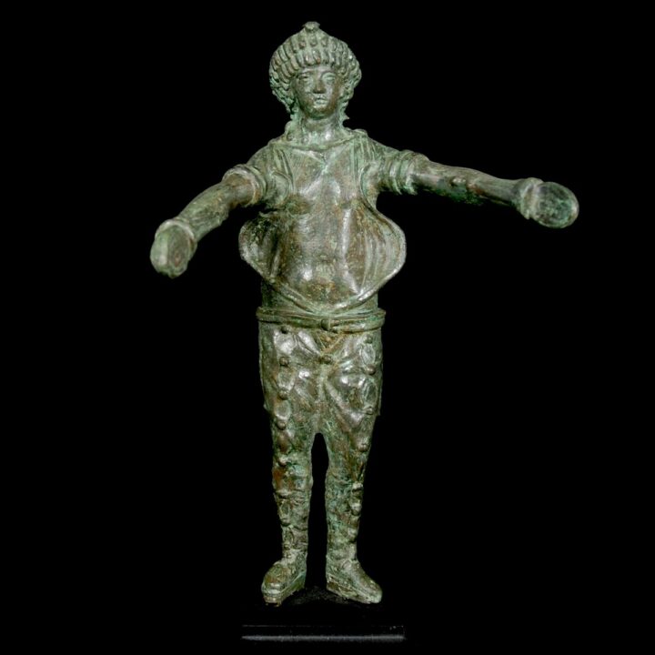 Large and important solid Roman bronze statue of Attis, the handsome ...